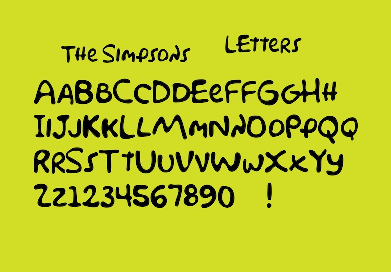 Simpson Letters Svg, Simpson Clipart, Simpson Svg Bundle, Simpson Font ...
