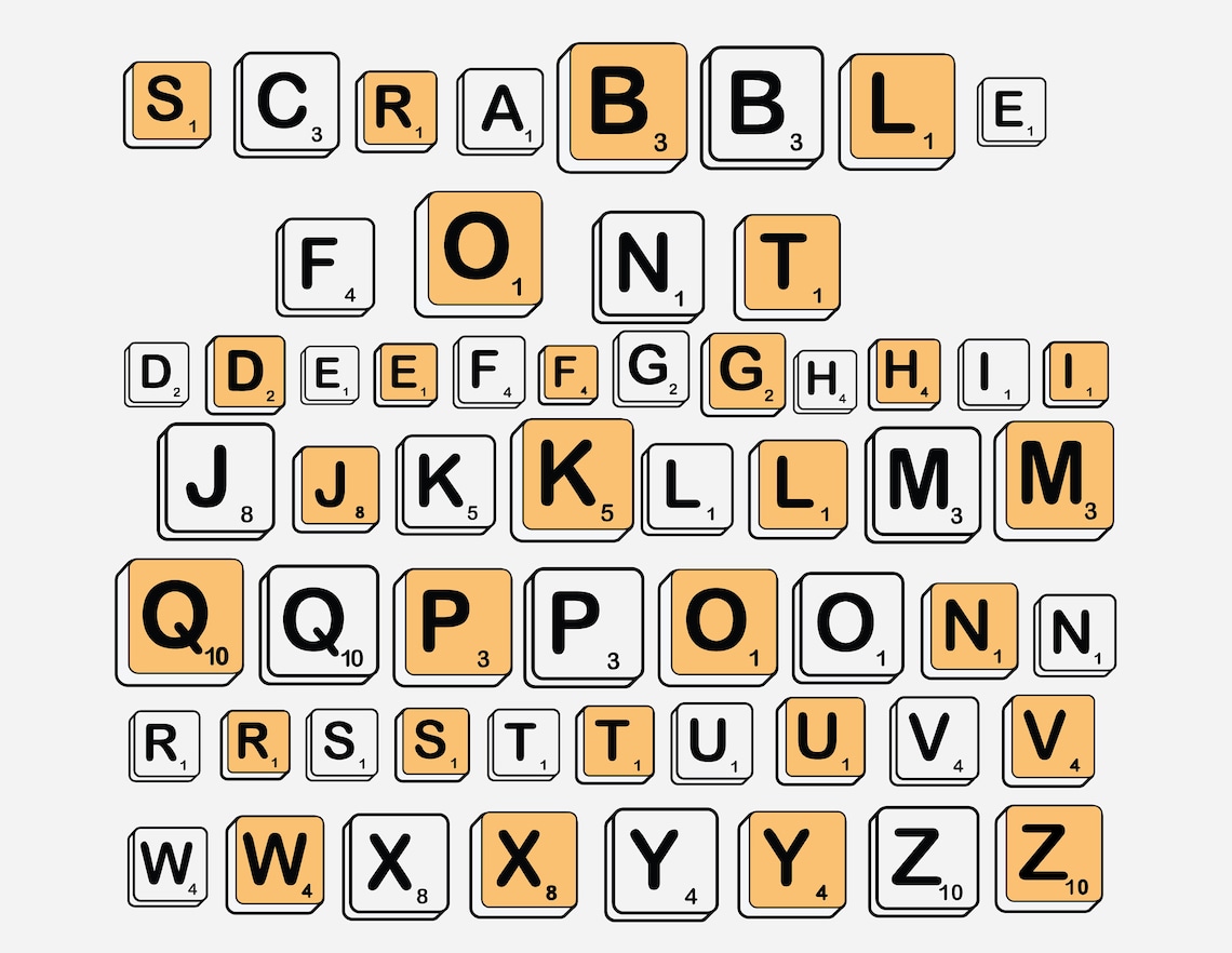 Scrabble Letters Svg Scrabble Alphabet Svg Scrabble Font - Etsy