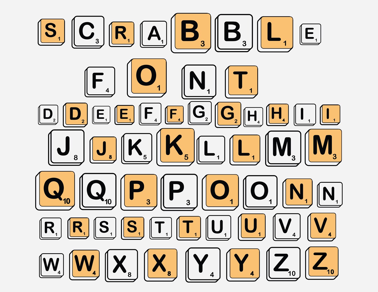 Scrabble Letters Svg Scrabble Alphabet Svg Scrabble Font - Etsy
