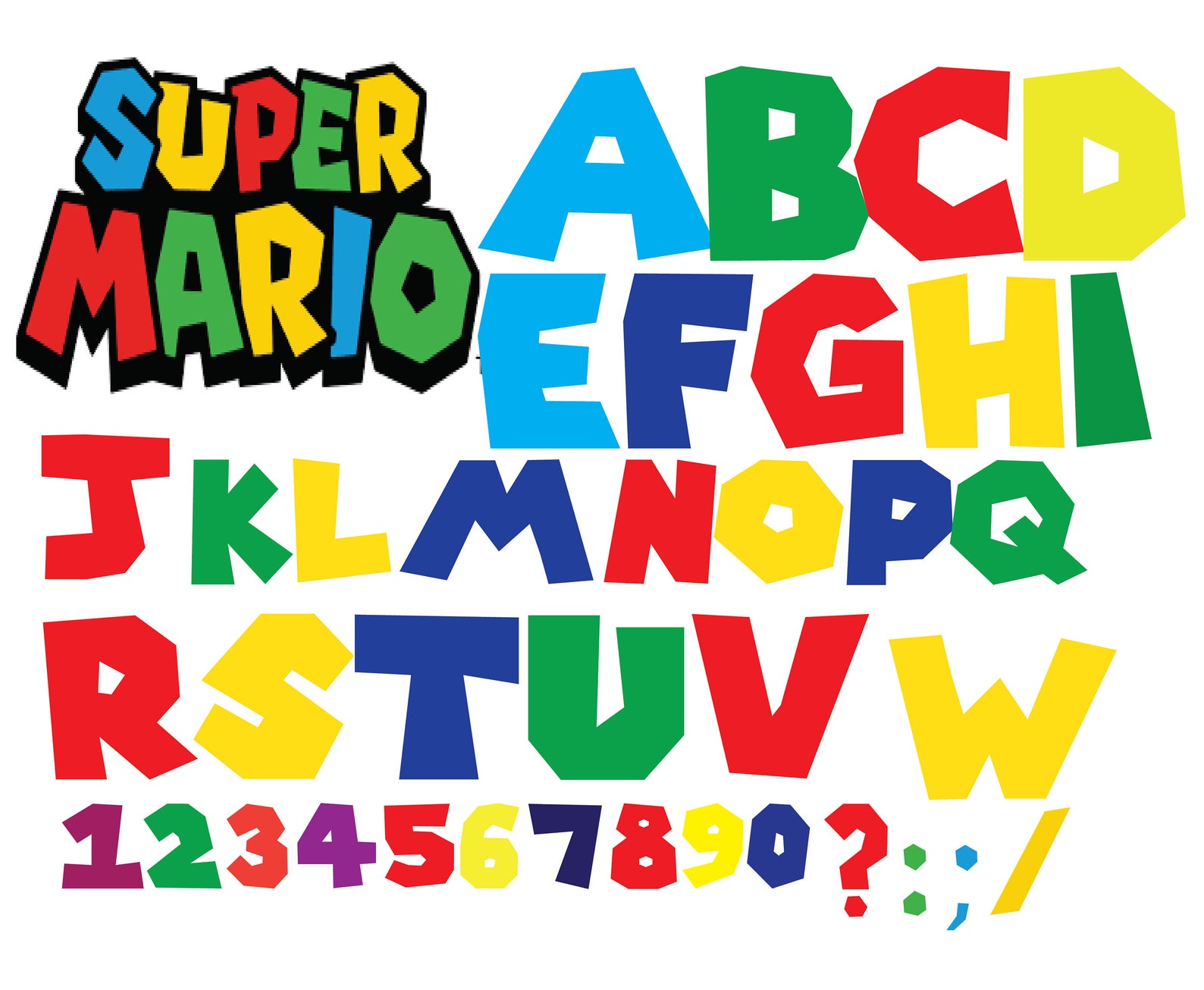 SUPER MARIO FONT Svg Super Mario Alphabet Svg Super Mario - Etsy