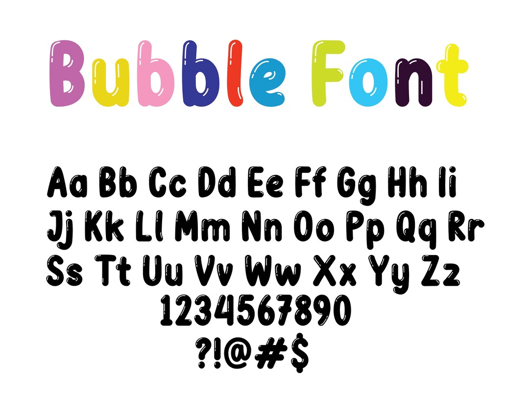 Bubble Font Svg, Splash Font Bold Handwritten Font, Smooth Font, Shiny ...