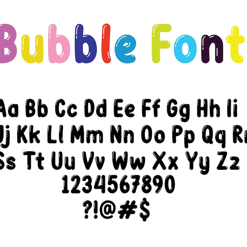 Bubble Letter Font - Etsy