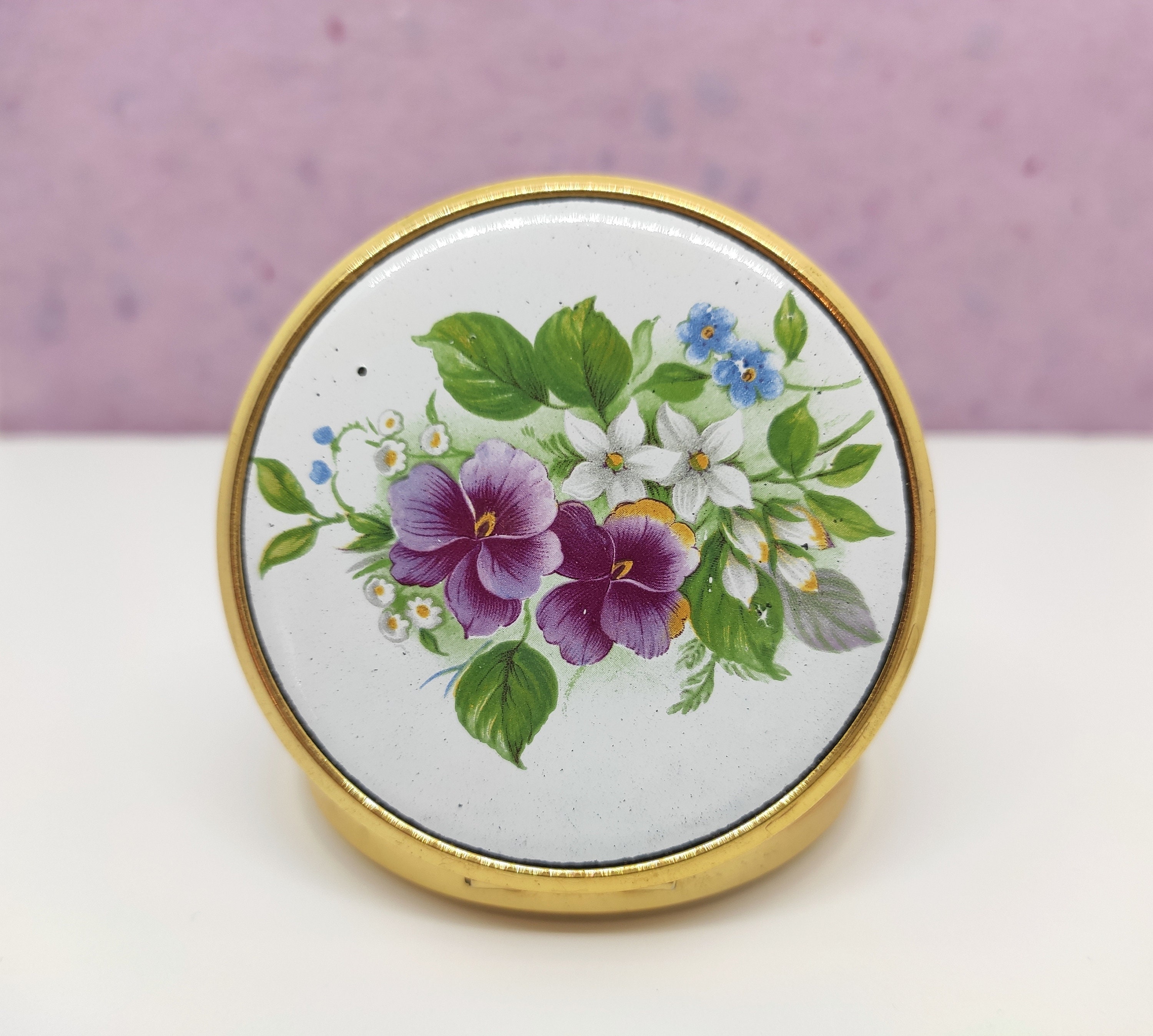 Vintage Compact Powder Case With Mirror - Etsy