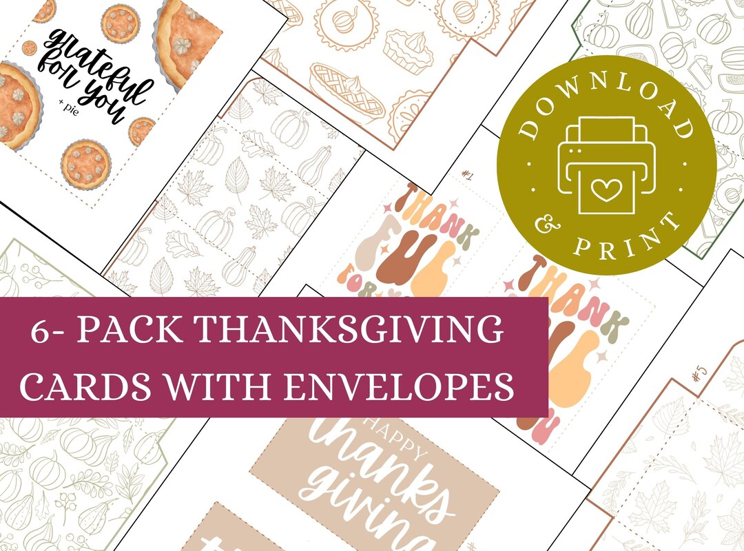 Printable Thanksgiving Cards Thanksgiving Greeting Card - Etsy