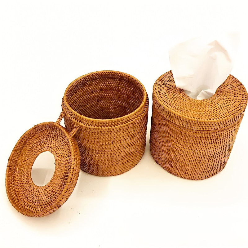 Vintage Tissue Box Wicker - Etsy