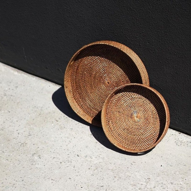 Dark Brown Basket Tray - Etsy UK