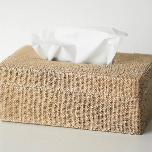 Handmade Jute Tissue Box Cover Natural Boho Tissue Box for | Etsy