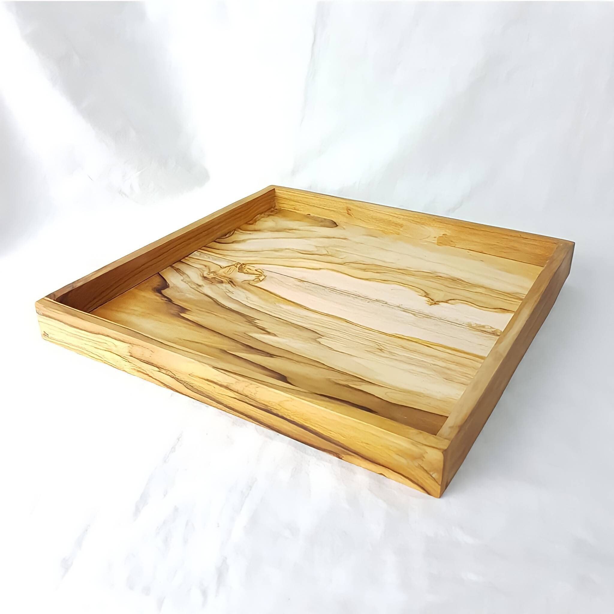 Hand Carved Wooden Square Tray Large Teakwood Tray Natural - Etsy