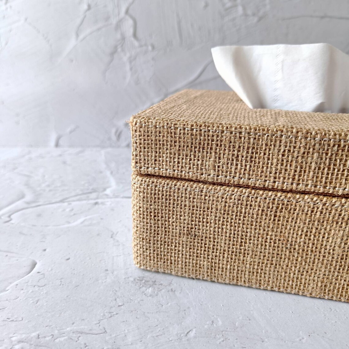 Handmade Jute Tissue Box Cover Natural Boho Tissue Box for - Etsy