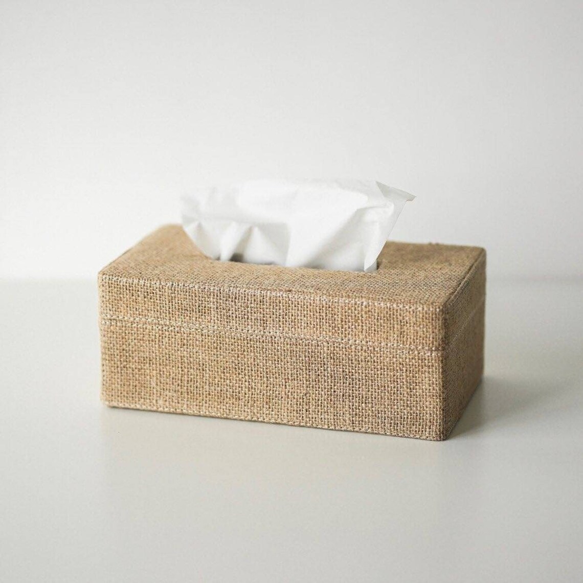 Handmade Jute Tissue Box Cover Natural Boho Tissue Box for | Etsy