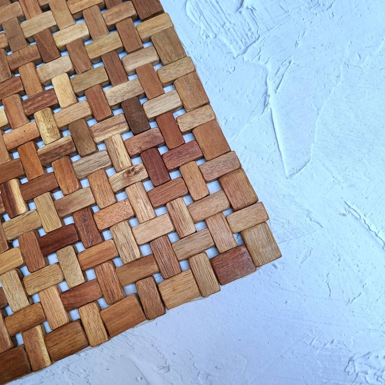 Natural Acacia Wood Rectangular Placemat (unfolded), Wooden Table ...