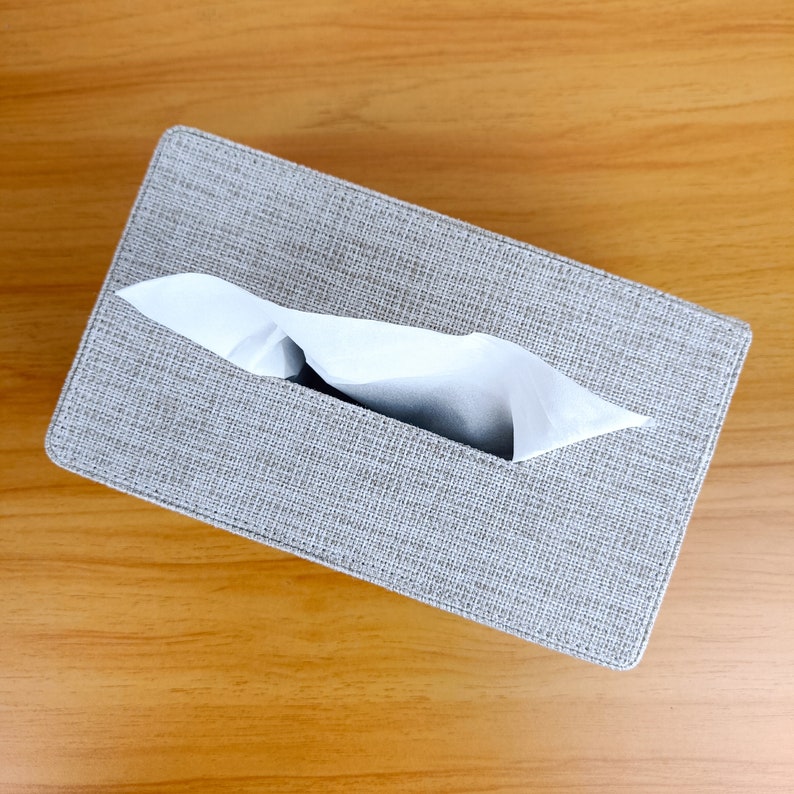 Grey Jute Tissue Box Cover, Natural Boho Tissue Box for Table Decor - Etsy