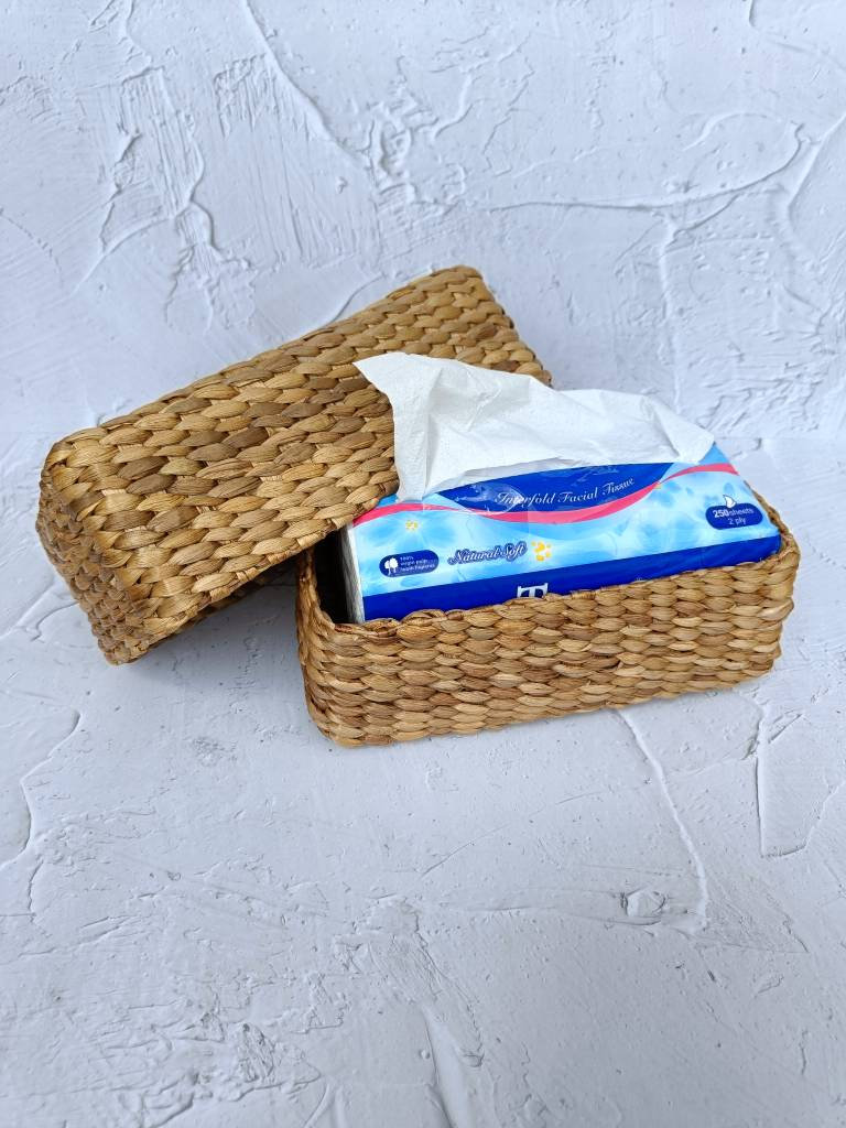 Handwoven Water Hyacinth Rectangular Tissue Box - Etsy
