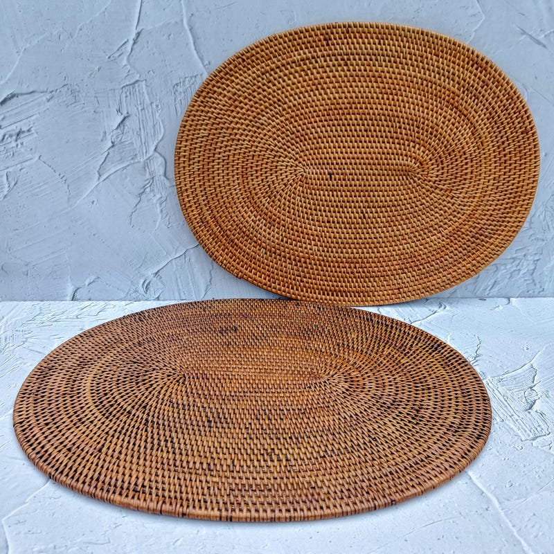 Placemats Set of 4 Rattan - Etsy