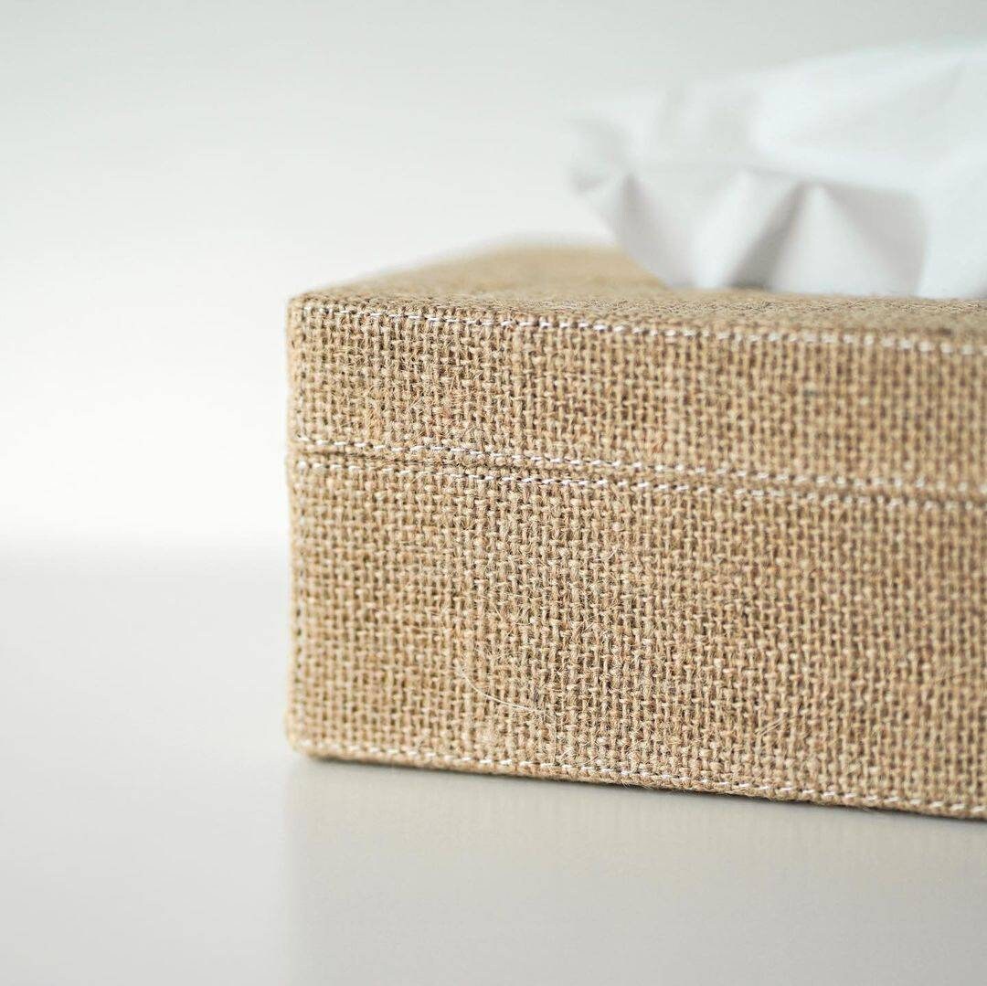 Handmade Jute Tissue Box Cover Natural Boho Tissue Box for | Etsy