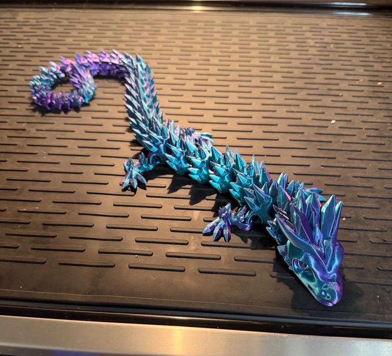 Articulated Spiky Dragon | 3D Printed Fidget Toy | Crystal Dragon ...
