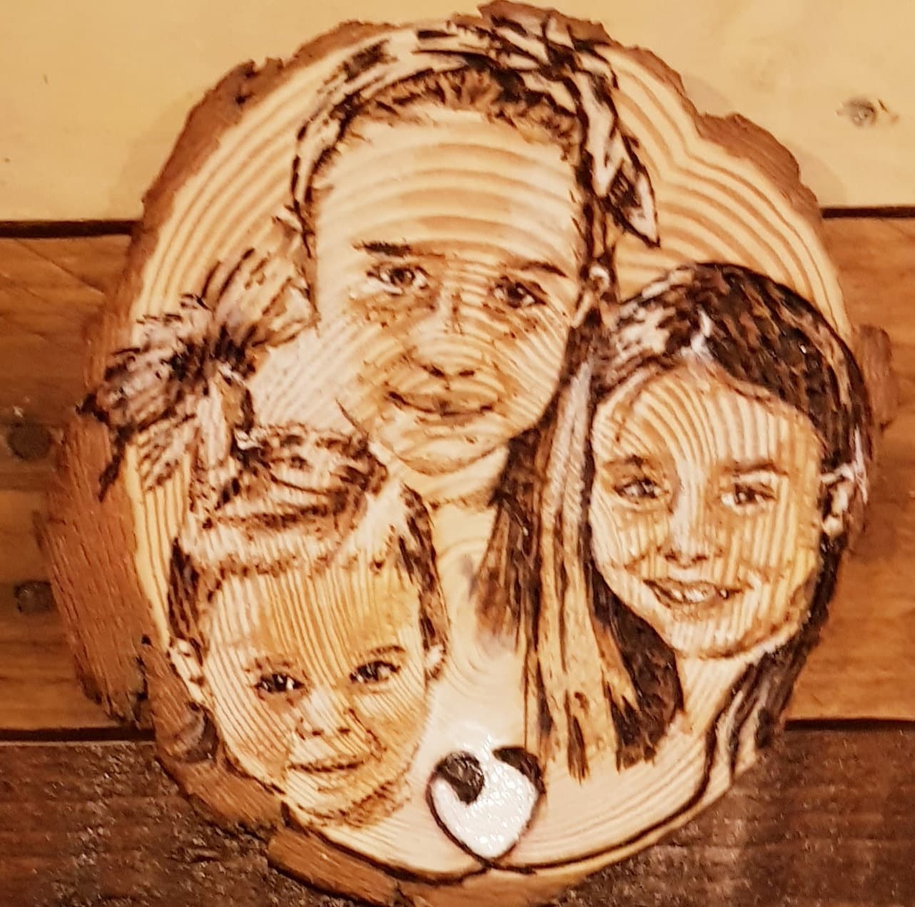 Custom Pyrography Portraits for Client - Etsy