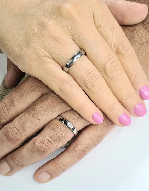 OFERTA Pack 2 alianzas de acero inoxidable 4mm ancho. - Etsy España