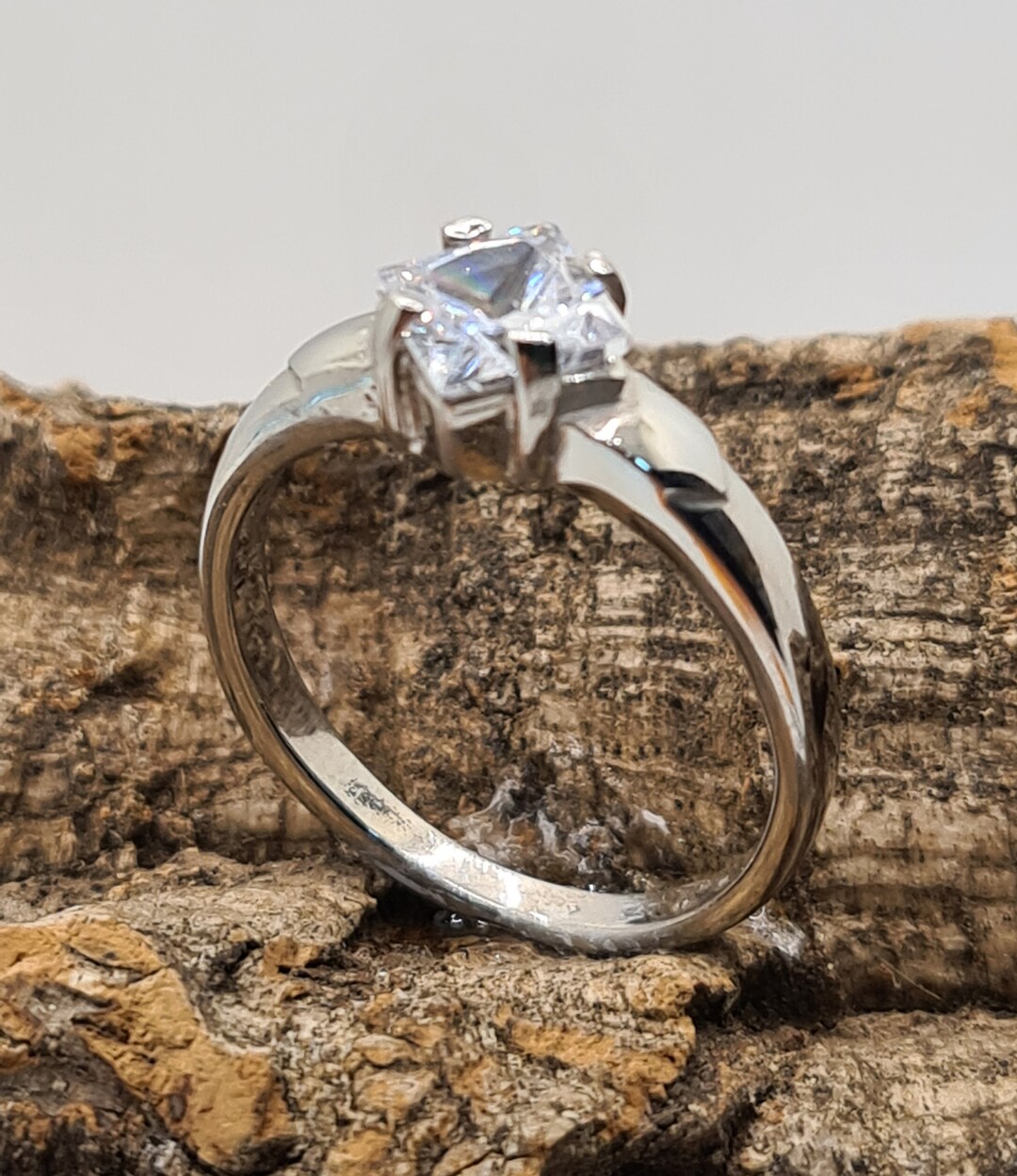 Stainless Steel Ring With Zirconite Single Size 18.8 Mm - Etsy UK