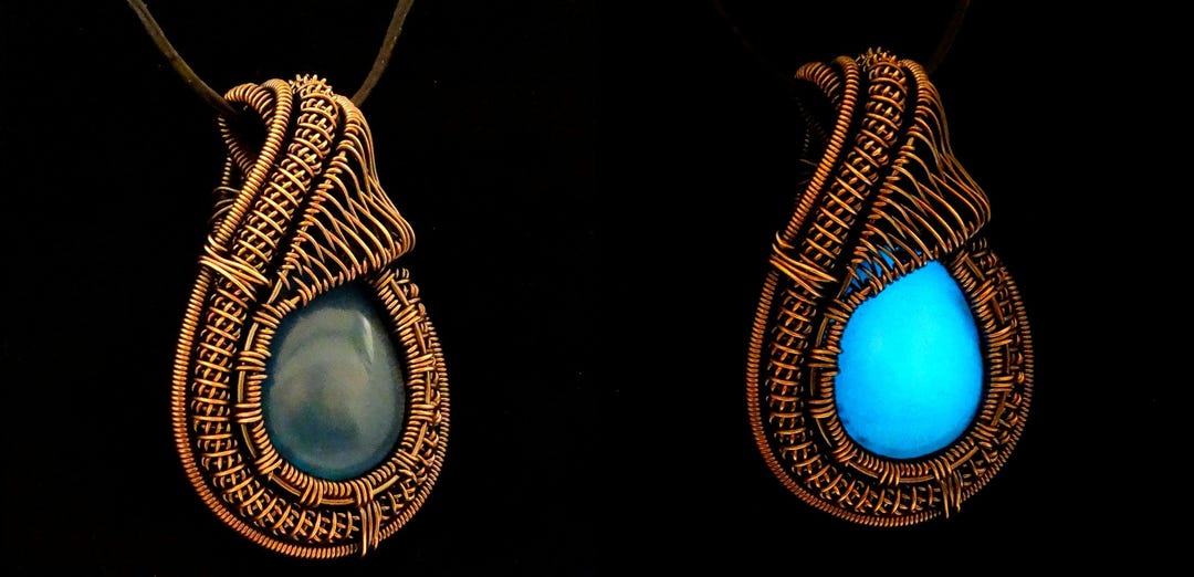 Glowing Tear Wire Wrapping Necklace, Copper Jewelry - Etsy