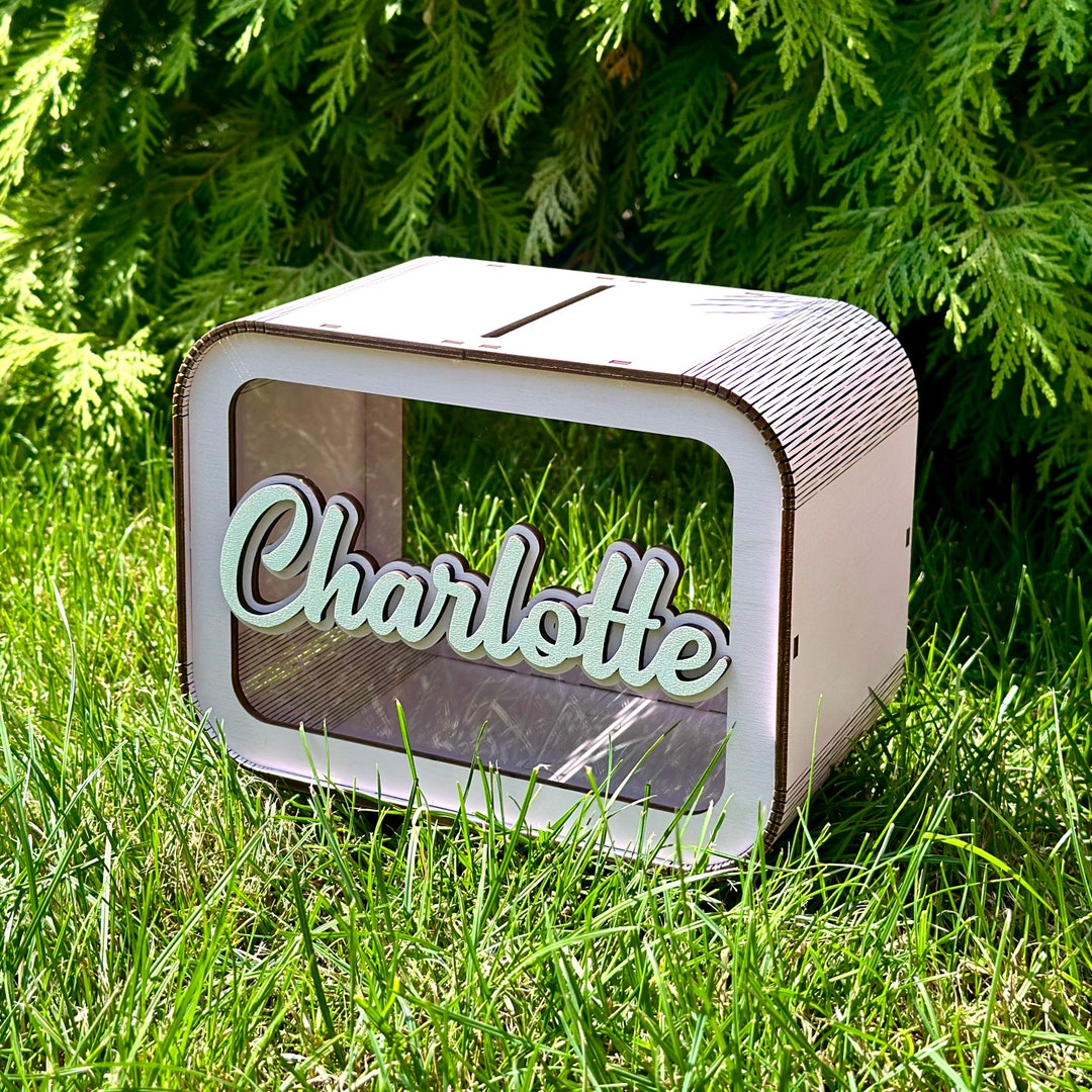 Piggy Bank for Kids, Wood Money Banks, Custom Money Box for Toddler ...