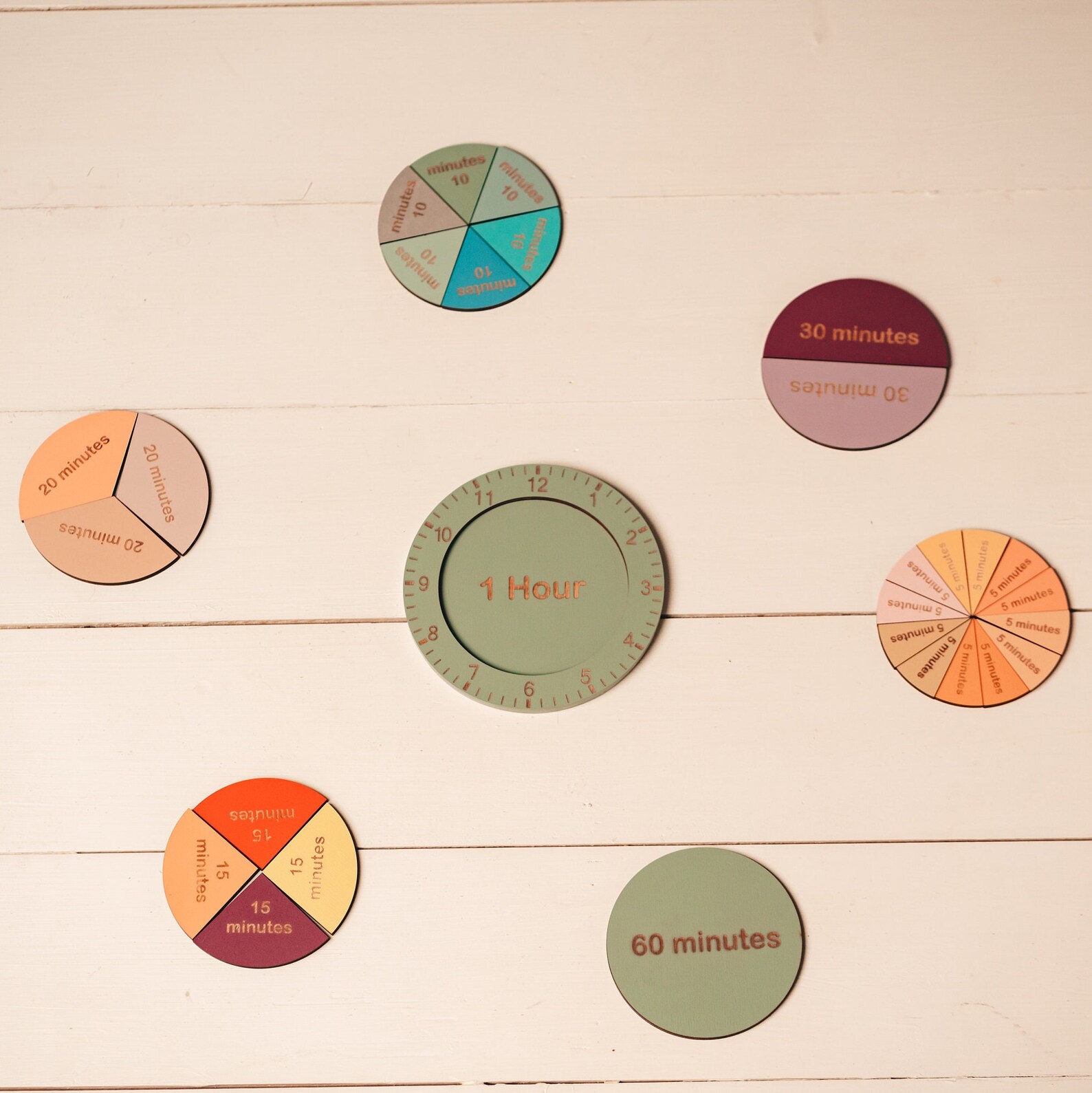 Wood Learning Clock Fraction of Time Telling the Time - Etsy