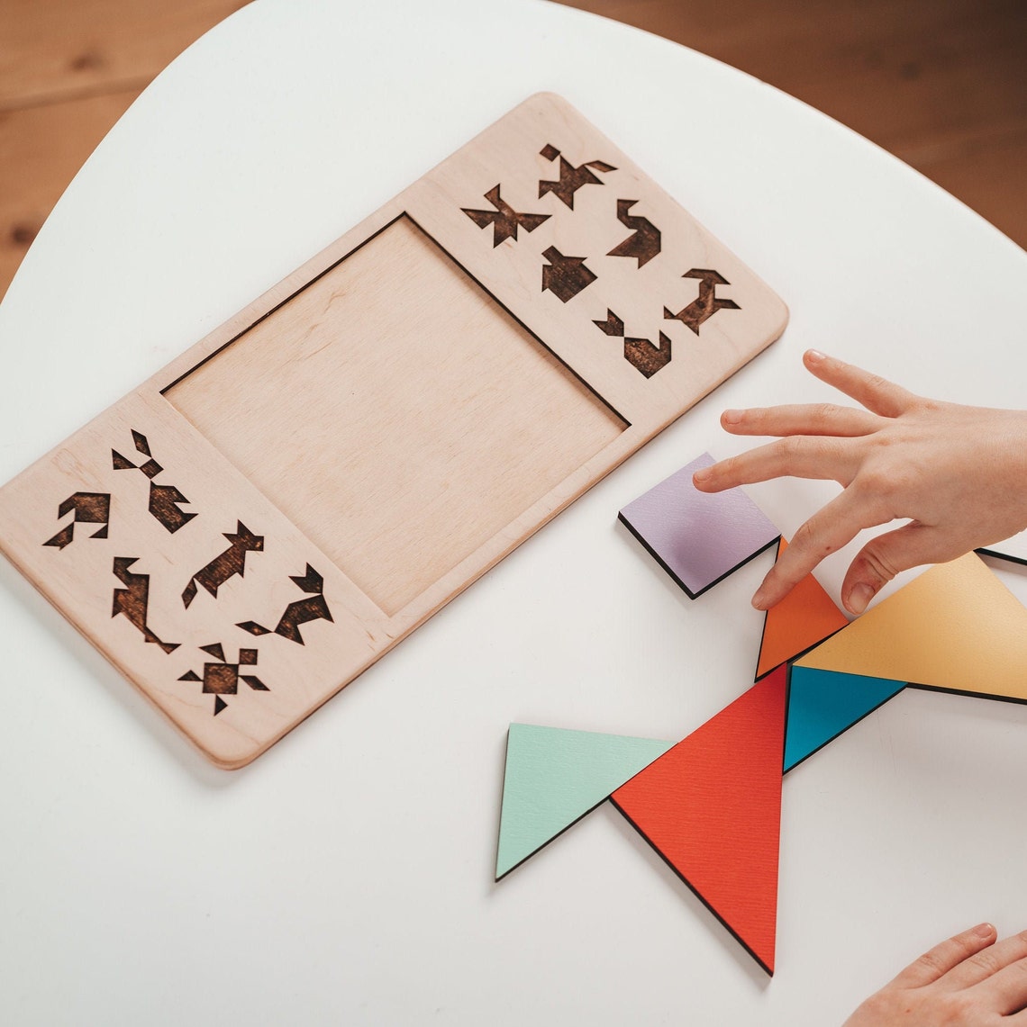 Wooden Geometric Animal Puzzle Educational Toy Kids Gift Baby - Etsy