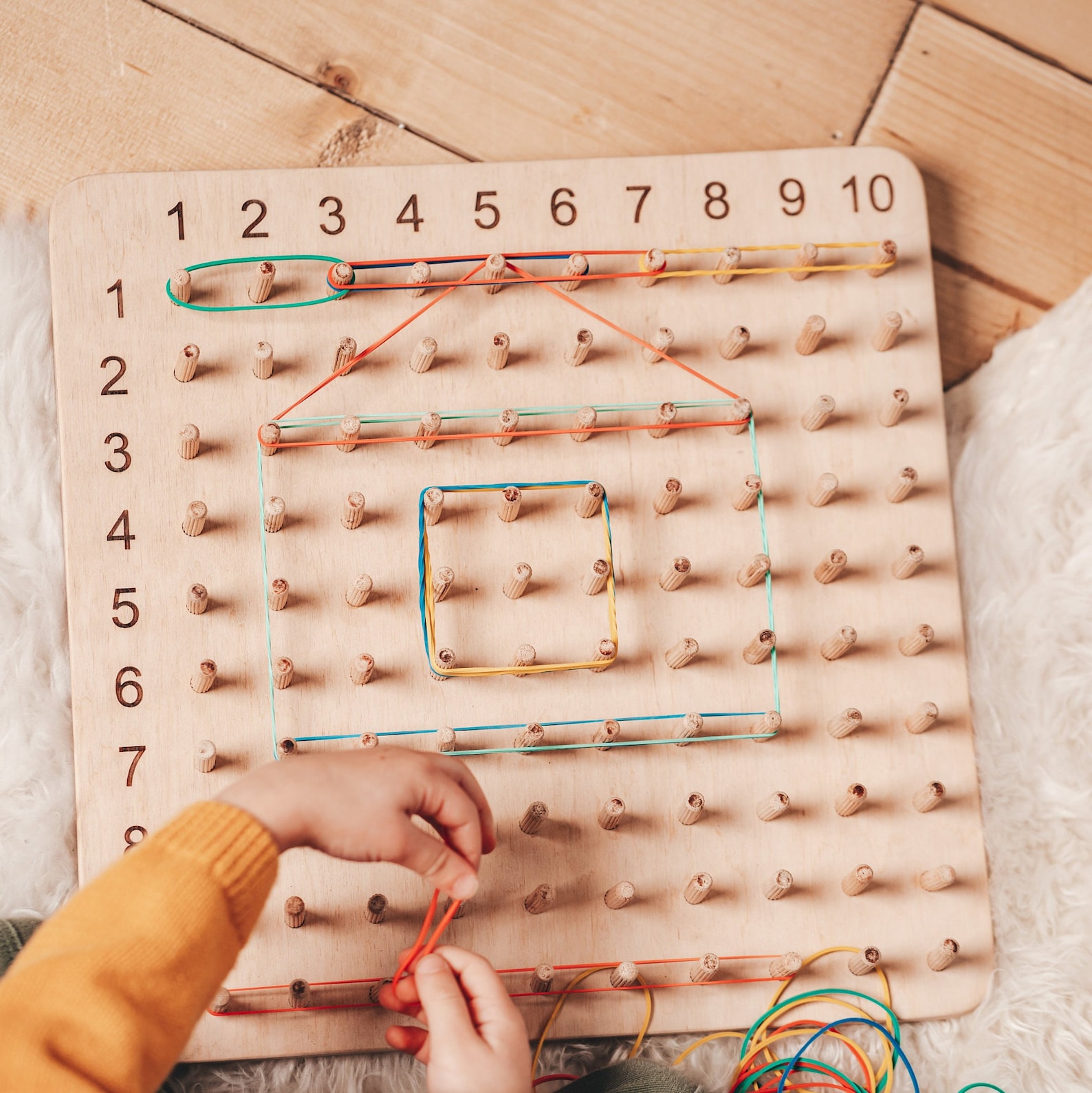 Personalized Wooden Geoboard Preschool Toy Learnin Toy - Etsy