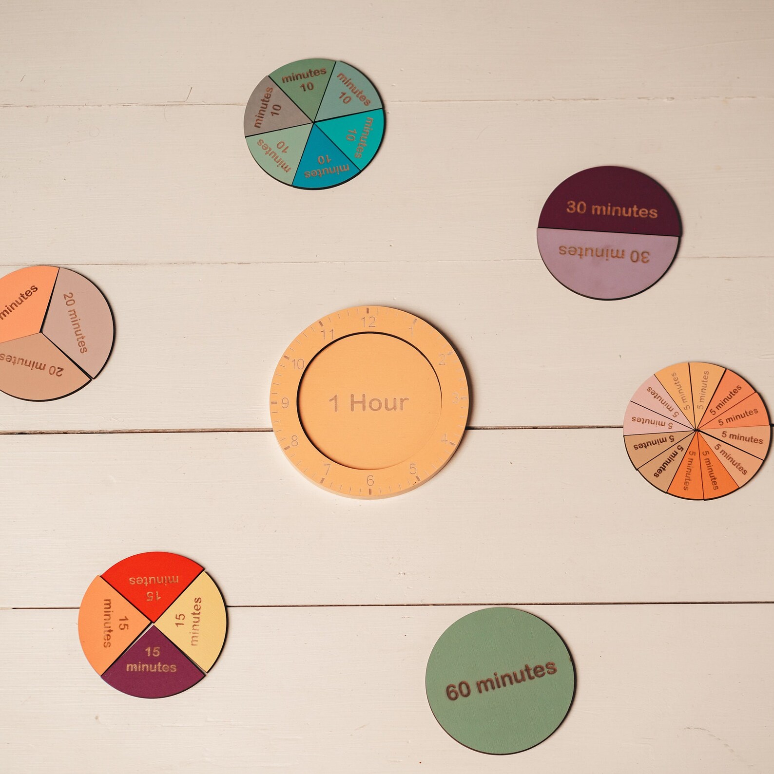 Wood Learning Clock Fraction of Time Telling the Time - Etsy