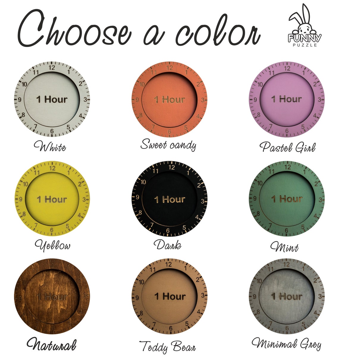 Wood Learning Clock Fraction of Time Telling the Time - Etsy