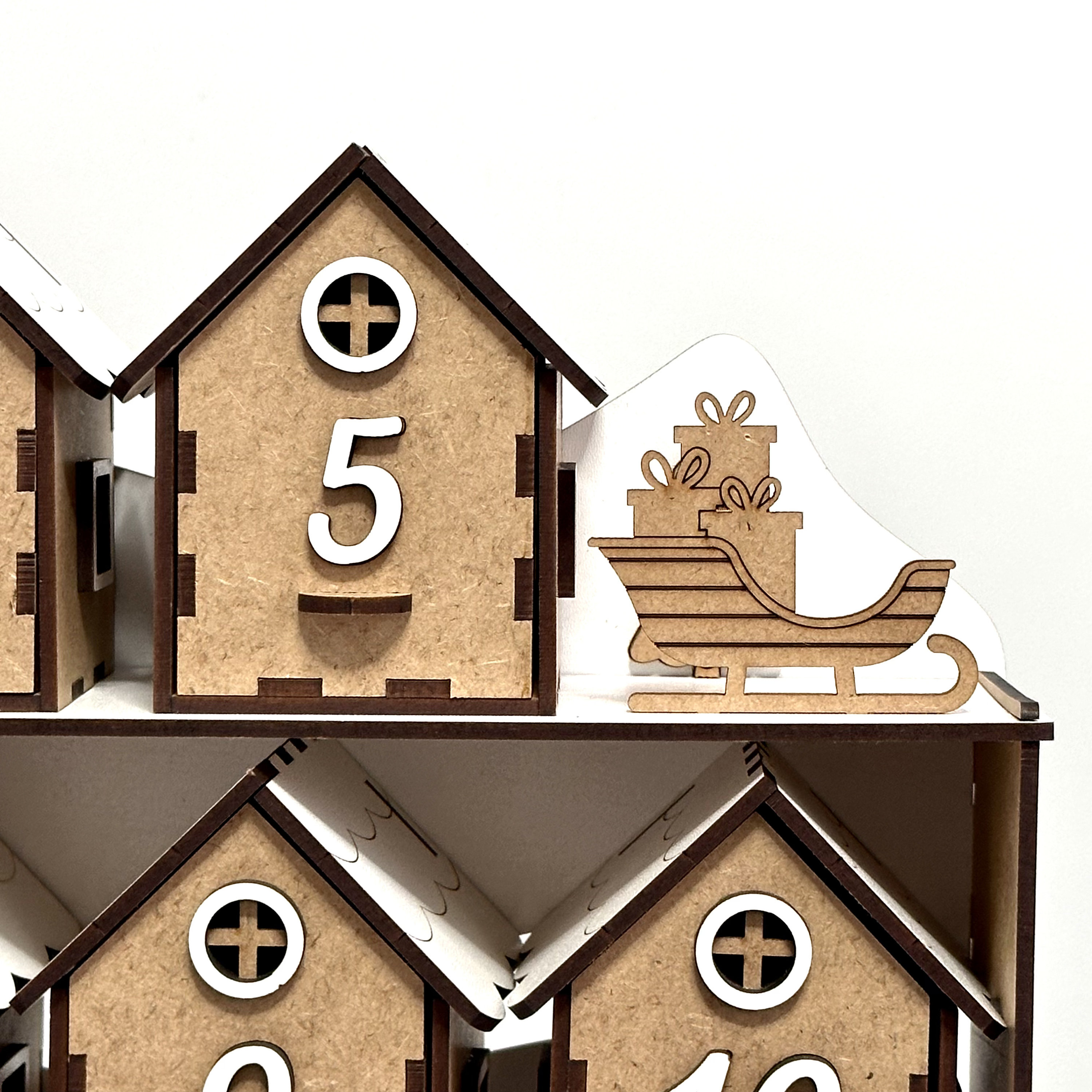 Wooden Christmas House | 24 Day Advent Calendar | Festive Countdown ...