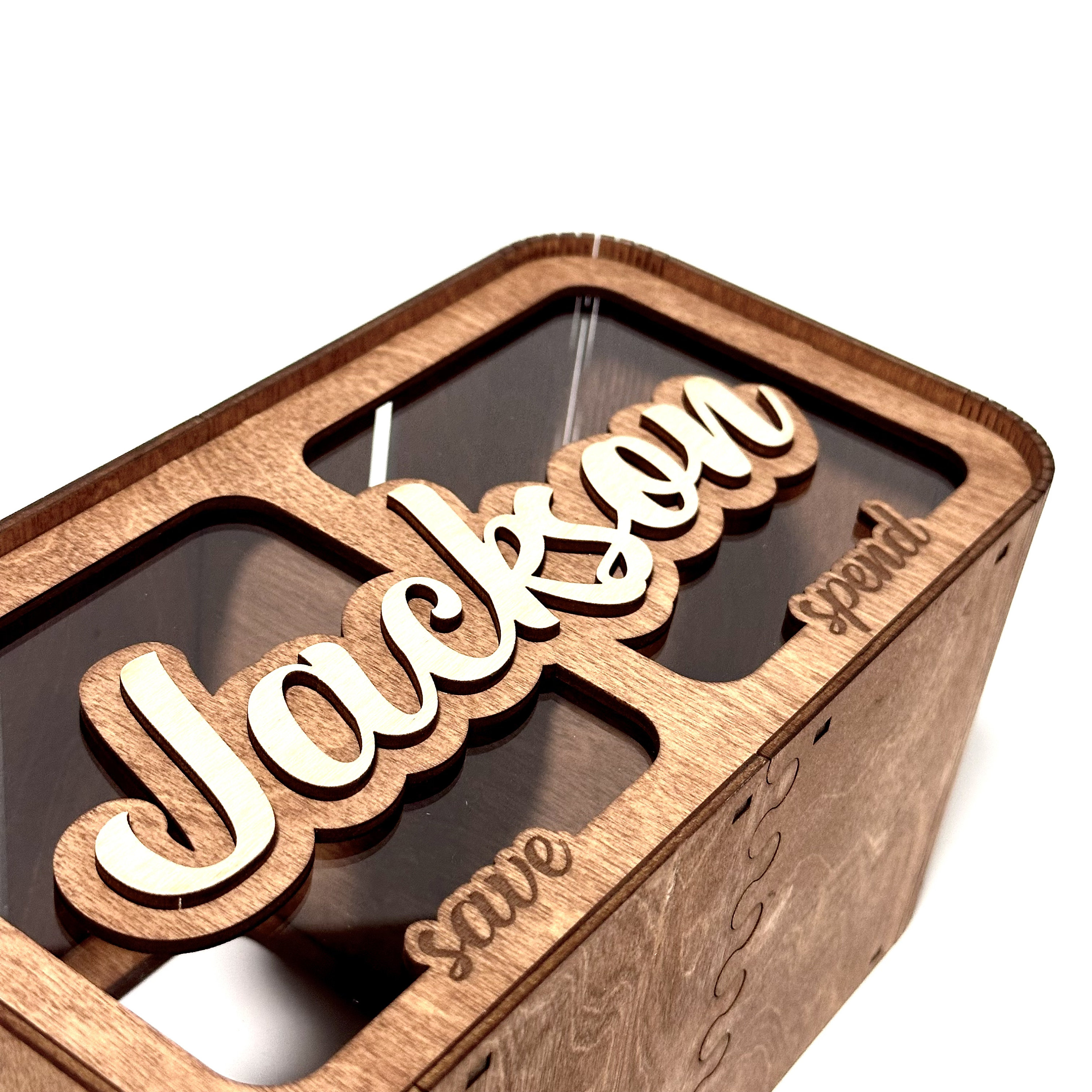Save Spend Bank, Child’s Bank, Wood Piggy Bank, Personalized Kids Money ...
