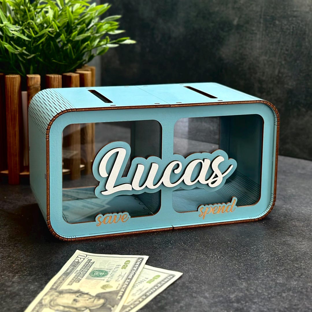 Piggy Bank for Kids, Wood Money Banks, Custom Money Box for Toddler ...