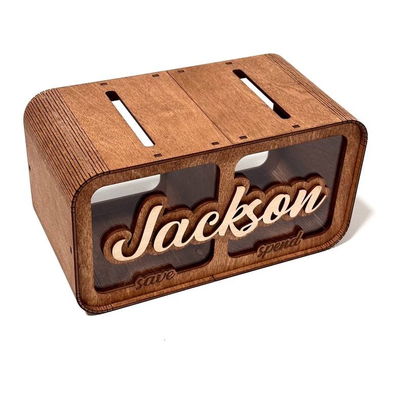 Wooden Money Box Kids, Custom Piggy Bank, Saving Cash Box, Personalized ...