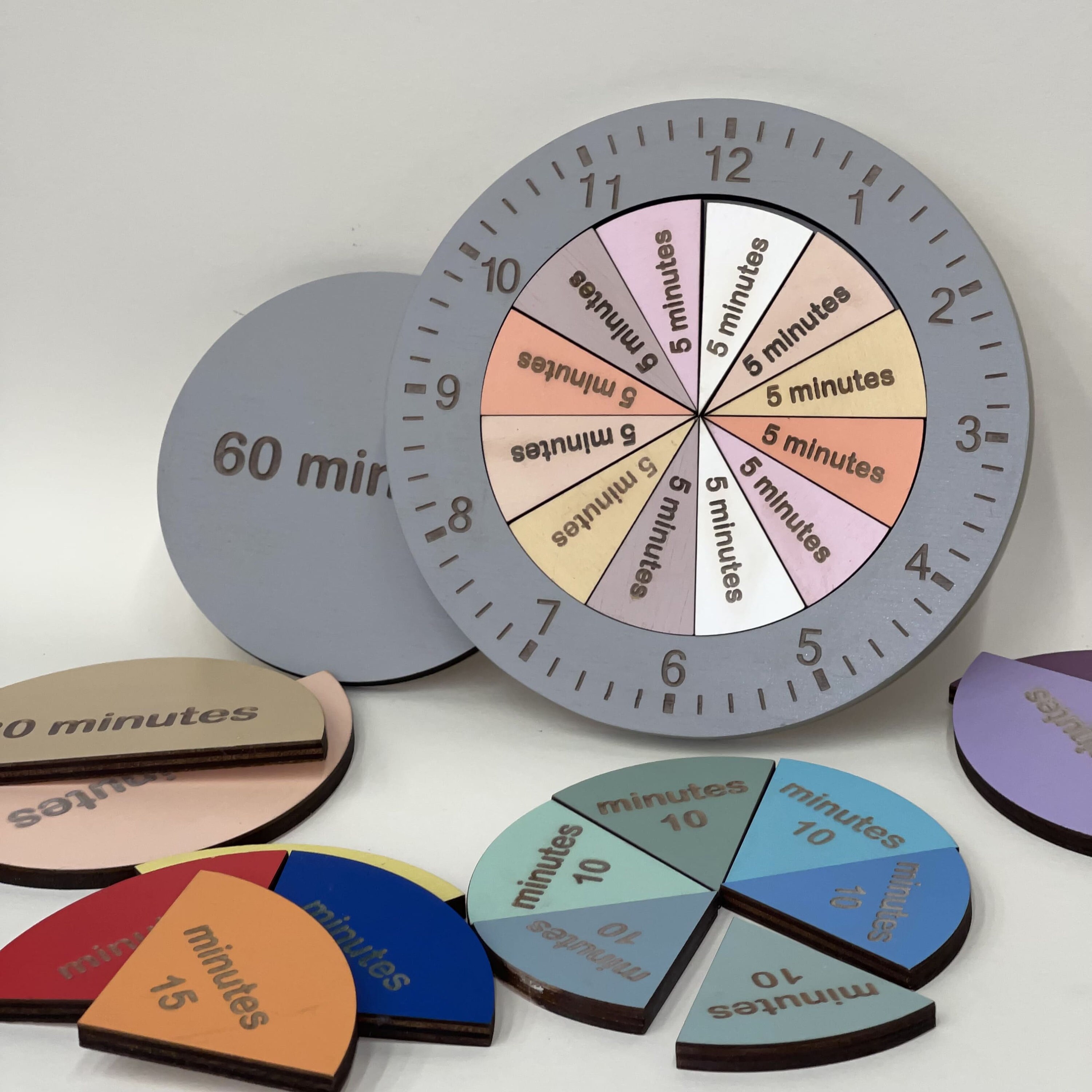 Wooden Montessori Clock for Kids, Montessori Toy, Learning Game ...