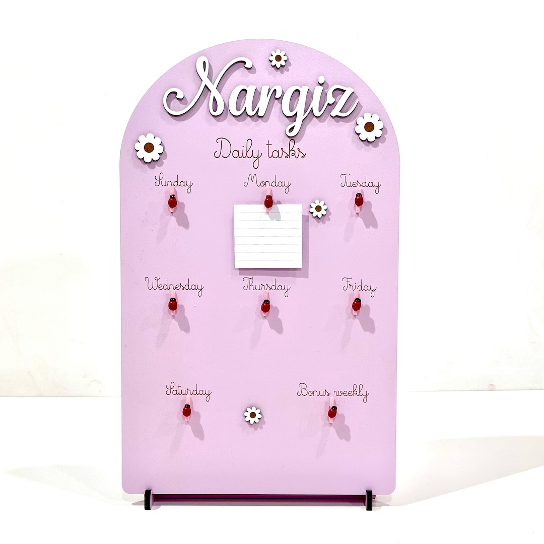 Personalized Wooden Daily Routine Board, Visual Schedule, Kids Chore ...