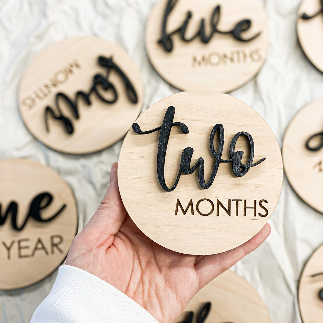 Hello World Monthly Sign, New Mom Gift, Baby Shower Gift, Milestone ...