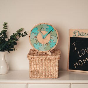 Sensory Clock for Toddlers - Montessori Telling Time Toy With Rotating ...