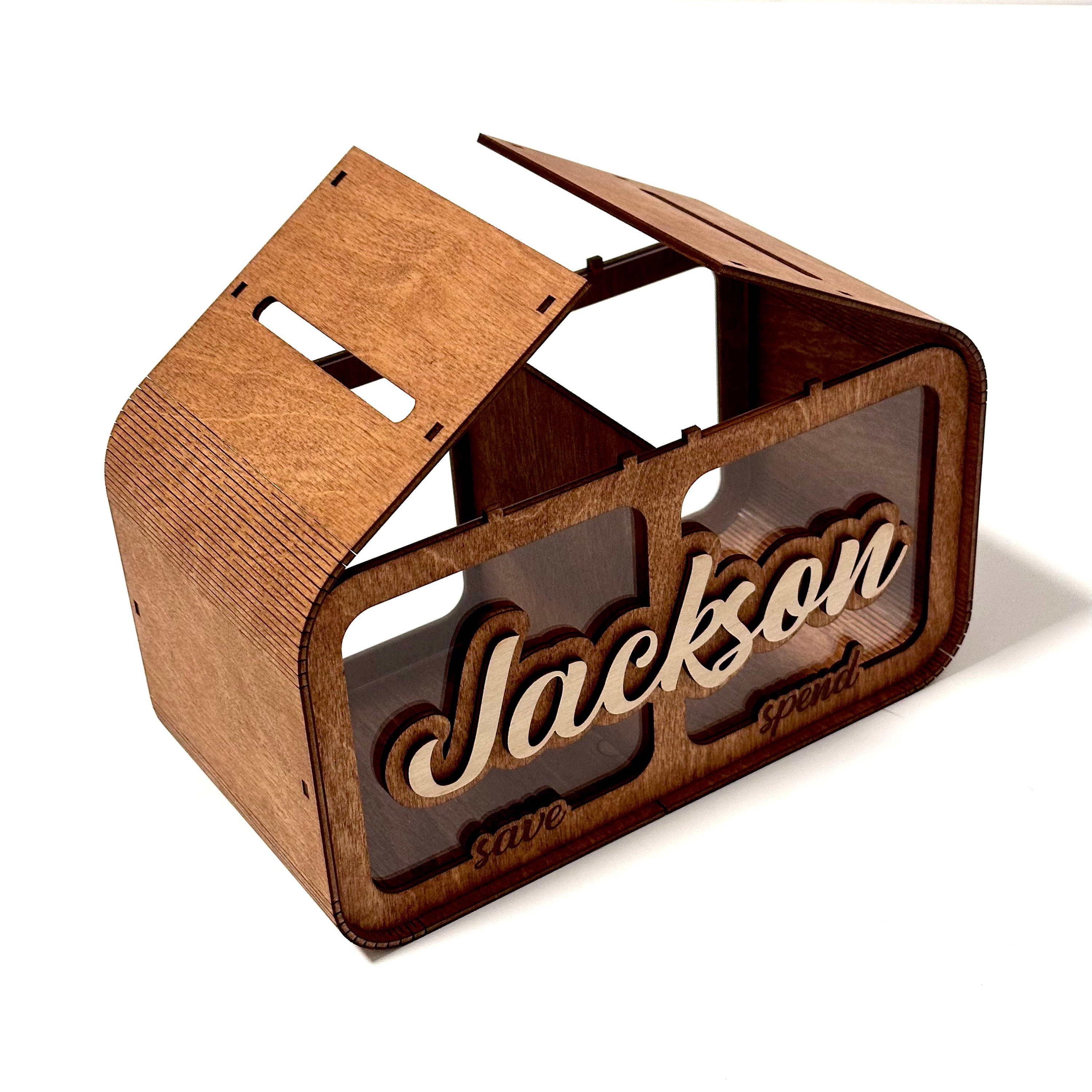 Save Spend Bank, Child’s Bank, Wood Piggy Bank, Personalized Kids Money ...