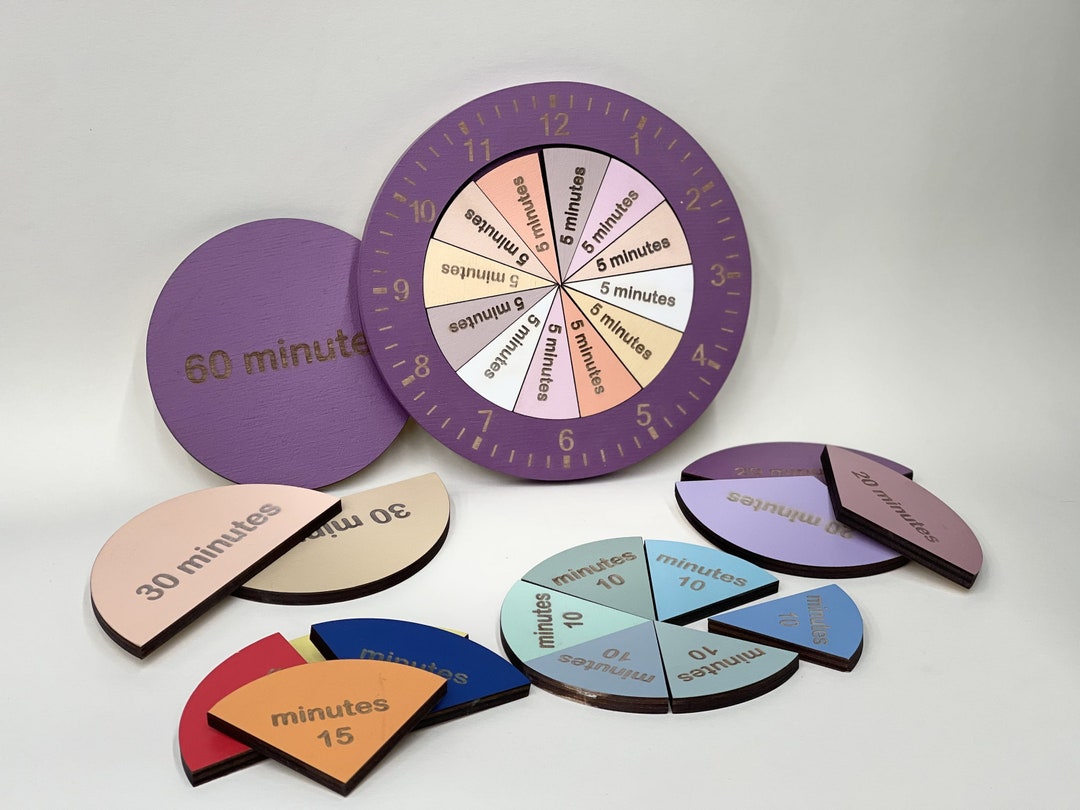 Wooden Montessori Clock for Kids, Montessori Toy, Learning Game ...