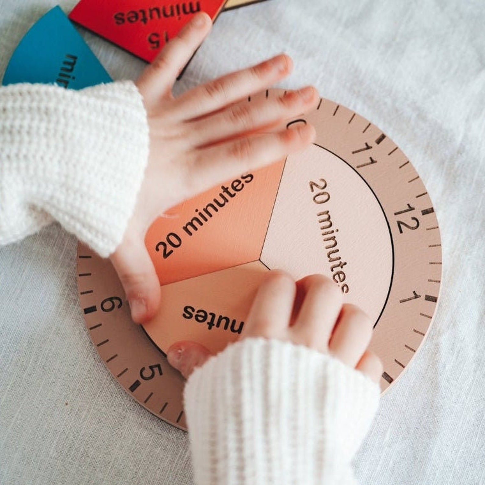 Wood Learning Clock Fraction of Time Telling the Time - Etsy