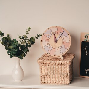 Sensory Clock for Toddlers - Montessori Telling Time Toy With Rotating ...