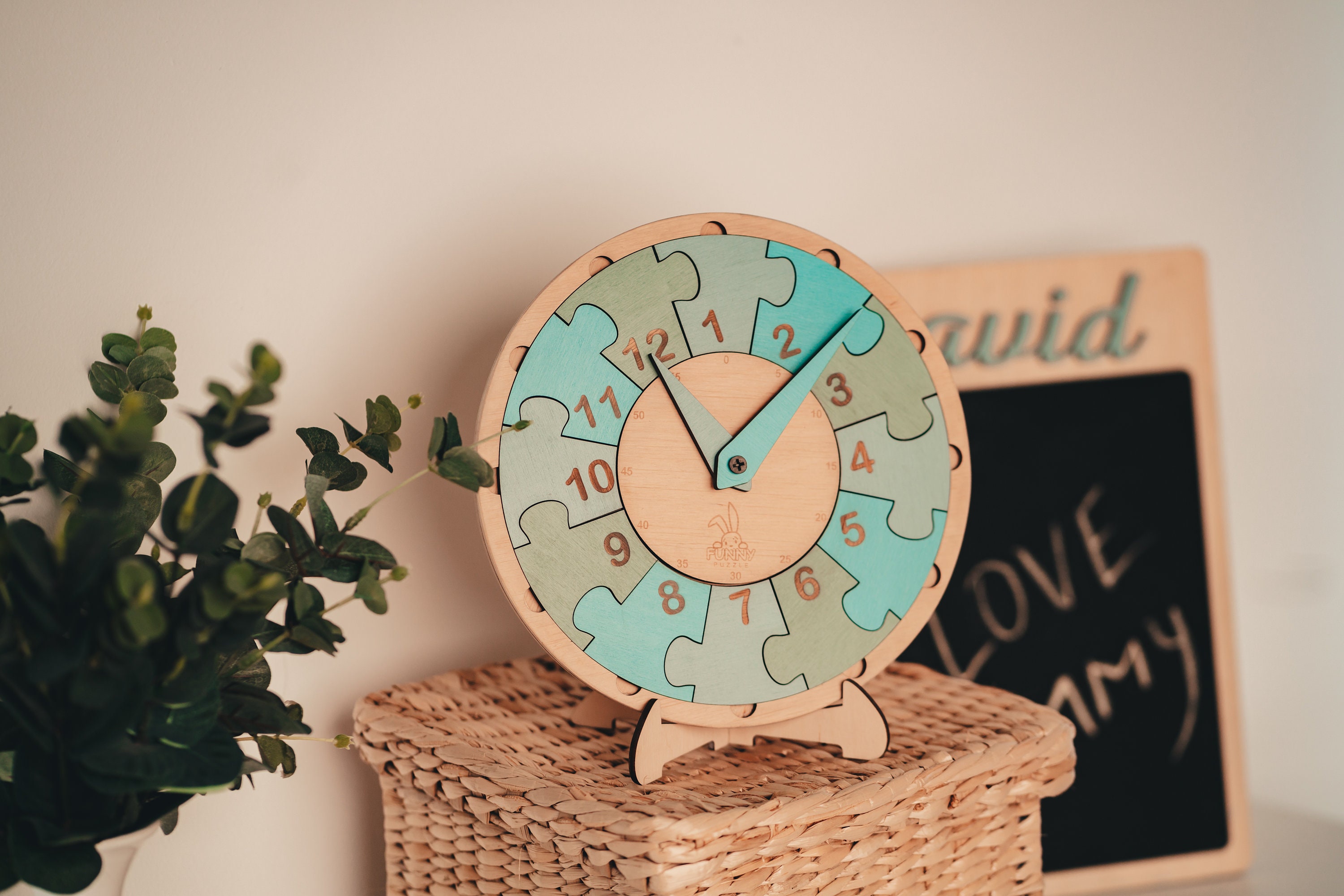 Sensory Clock for Toddlers - Montessori Telling Time Toy With Rotating ...