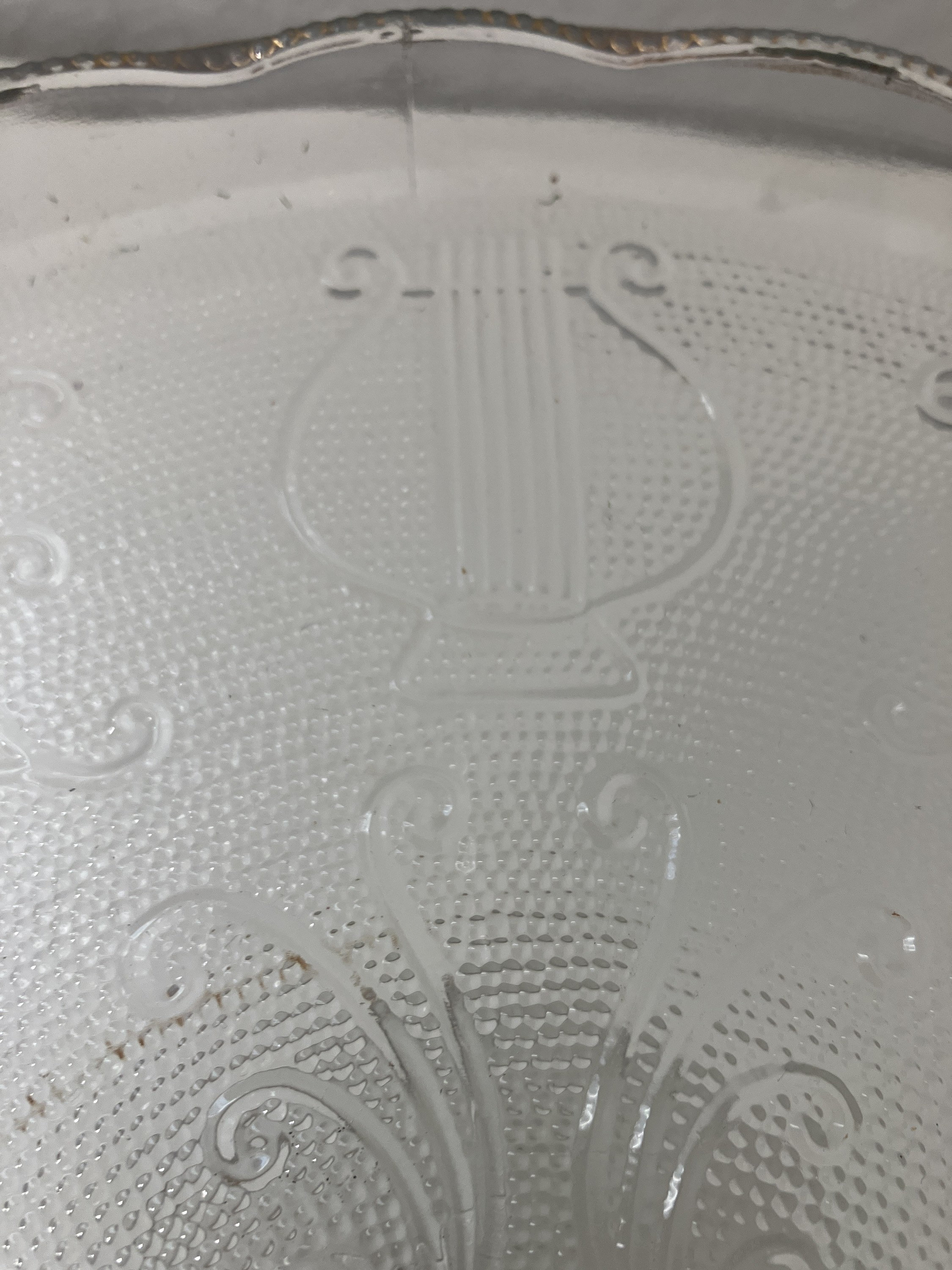 Vintage Jeanette Glass Harp Cake Plates 10 With Ruffled Edge - Etsy