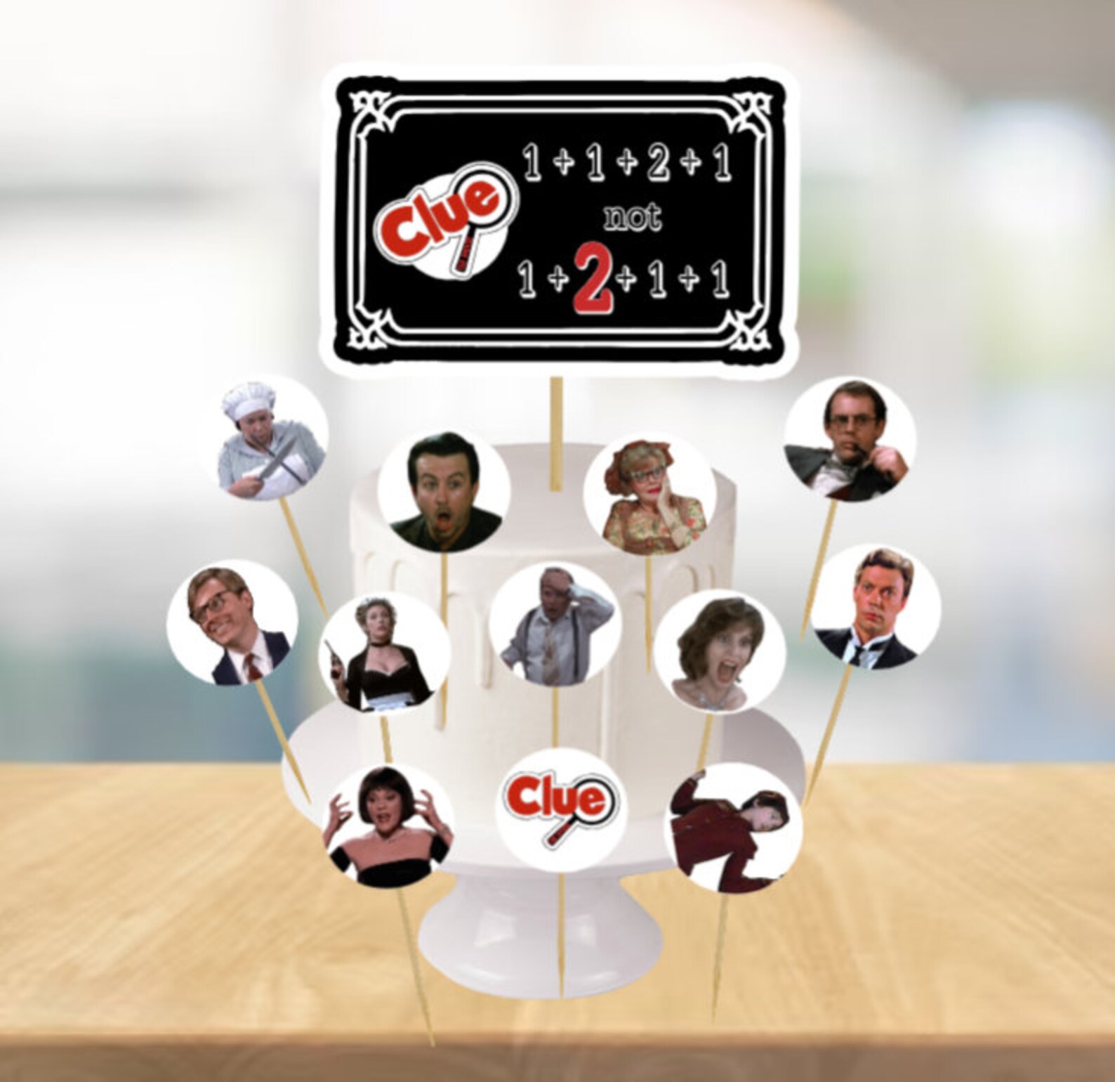 Clue Movie Cupcake Toppers, Clue Movie Gifts, Clue Movie Birthday, Clue ...