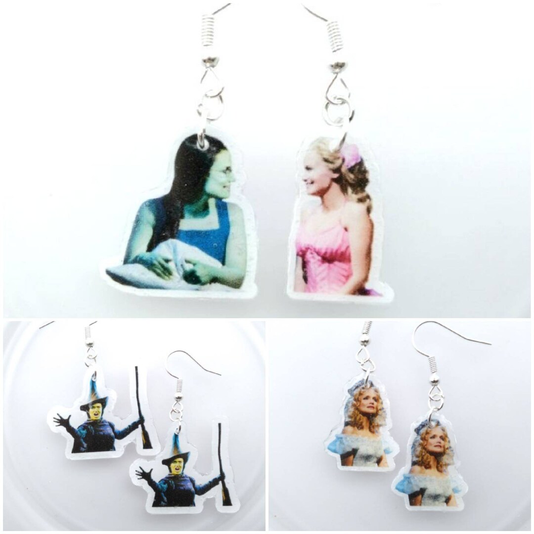 Wicked, Wicked Musical, Wicked Earrings, Elphaba, Glinda - Etsy