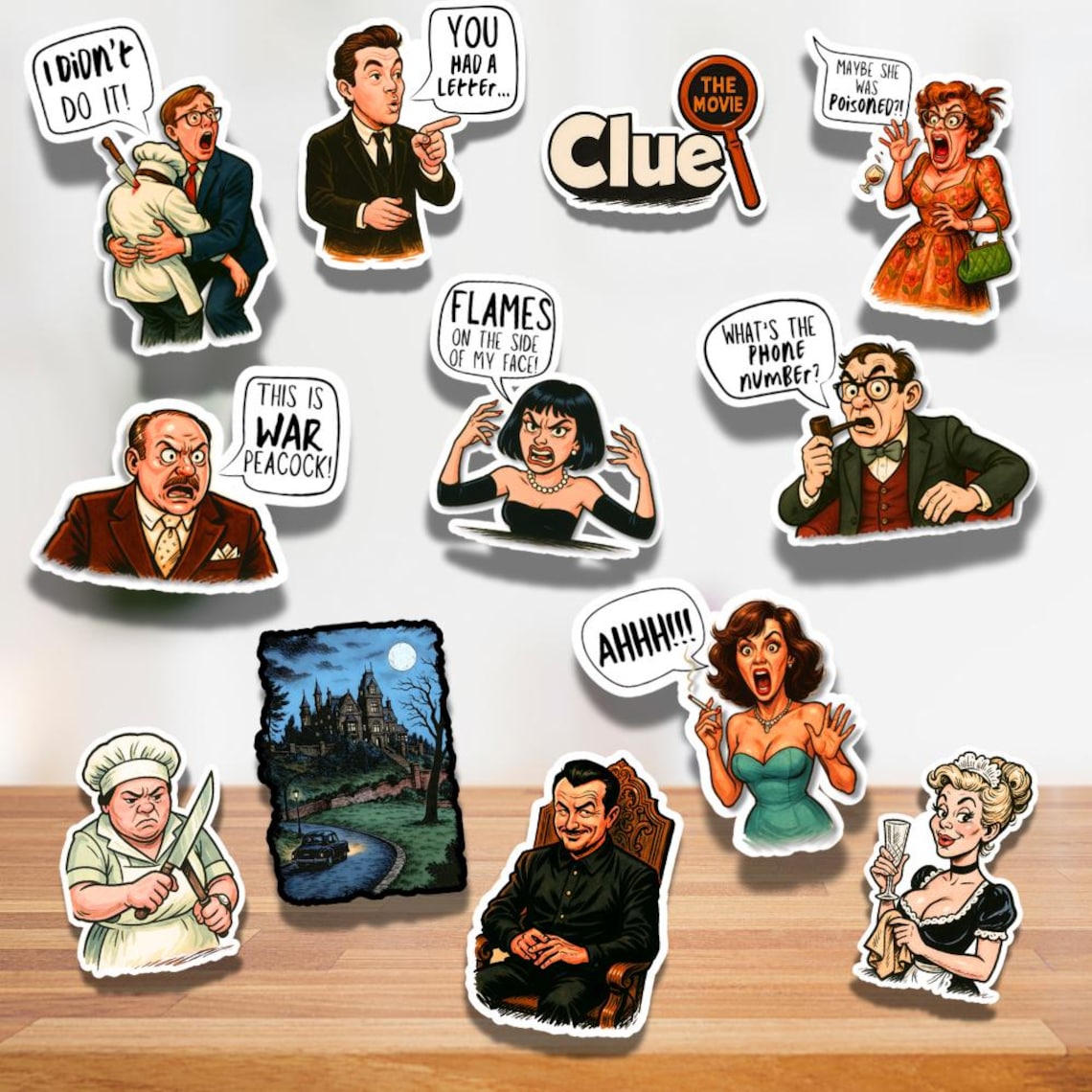 Clue Movie Sticker Set, Clue Movie, Clue the Movie - Etsy
