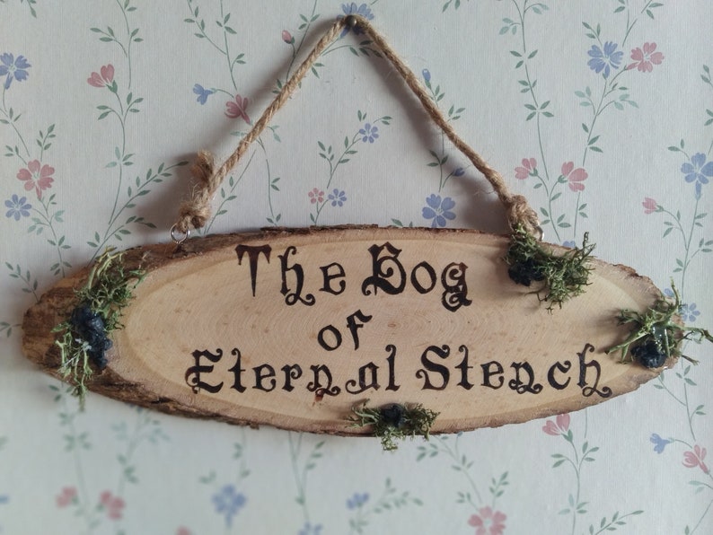 Bog of Eternal Stench Wood Burn Sign the Labyrinth - Etsy