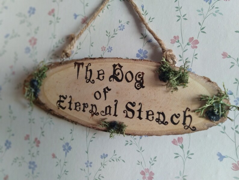 Bog of Eternal Stench Wood Burn Sign the Labyrinth - Etsy