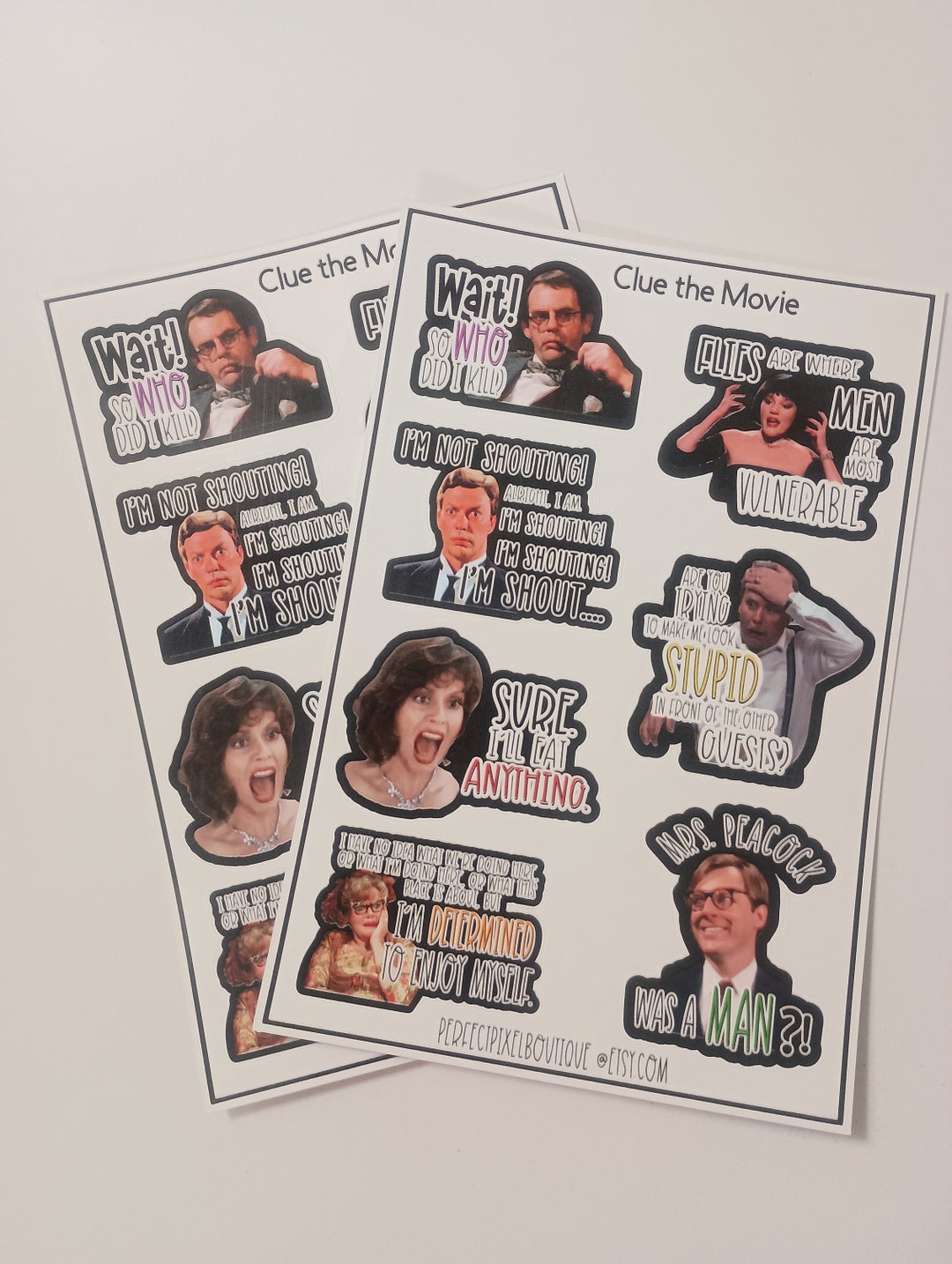 Clue Movie Sticker Sheet, Clue Movie, Clue the Movie - Etsy